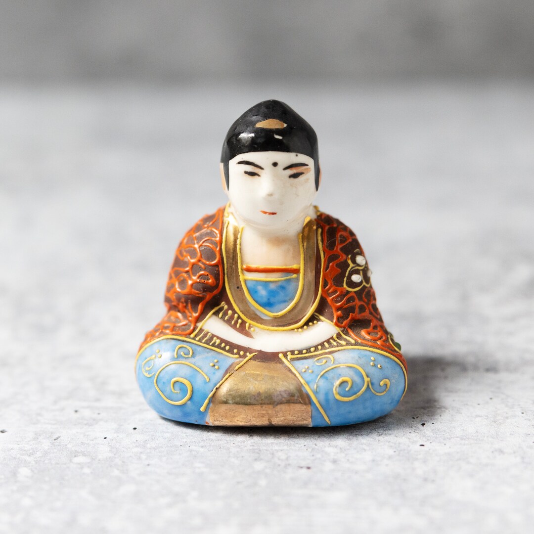 Porcelain Moriage Satsuma Buddha Figurine Japan Vintage 2.5 Inches - Etsy