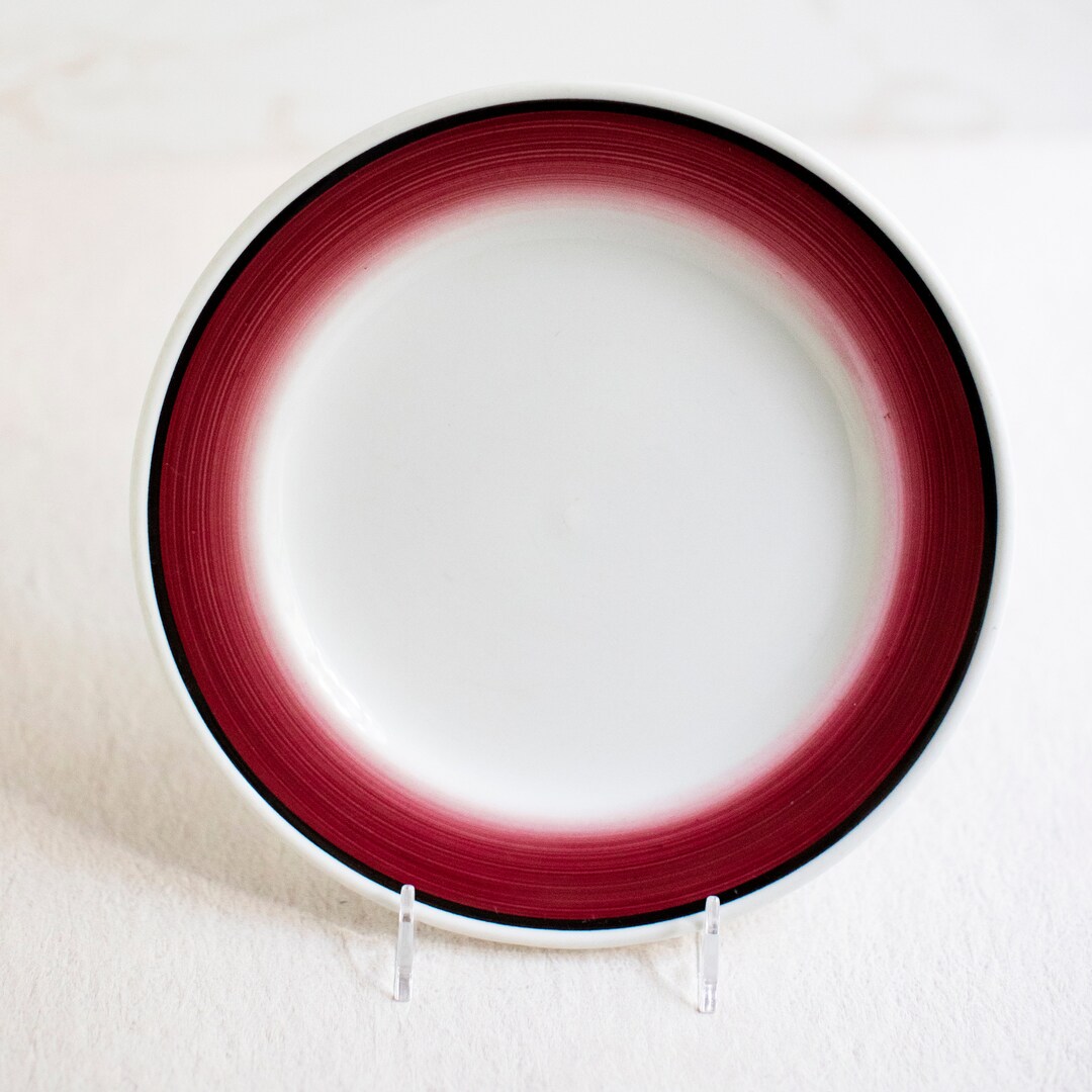 Two Mayer China Red Black Salad Plates 1950s - Etsy