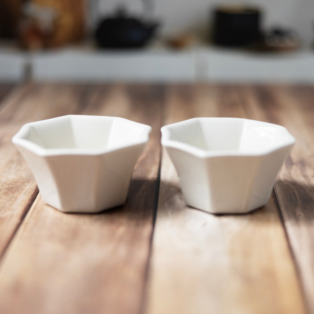 Cerutil Stoneware Portugal Set of 2 Ramekins Cups Beige Pottery Vintage ...