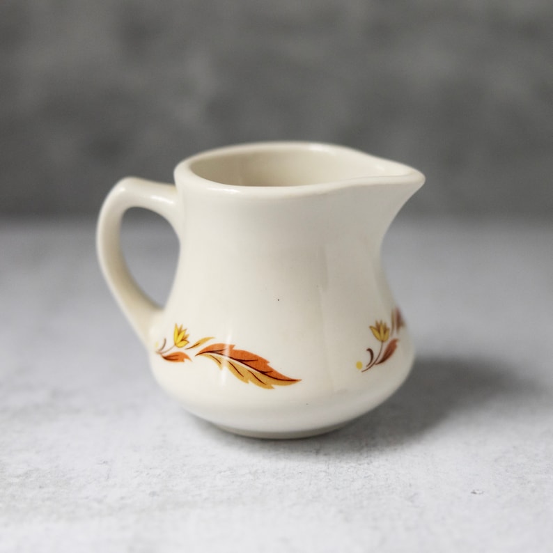 Homer Laughlin Creamer Pitcher Vintage Gold Yellow Flower Leaf Pattern ...