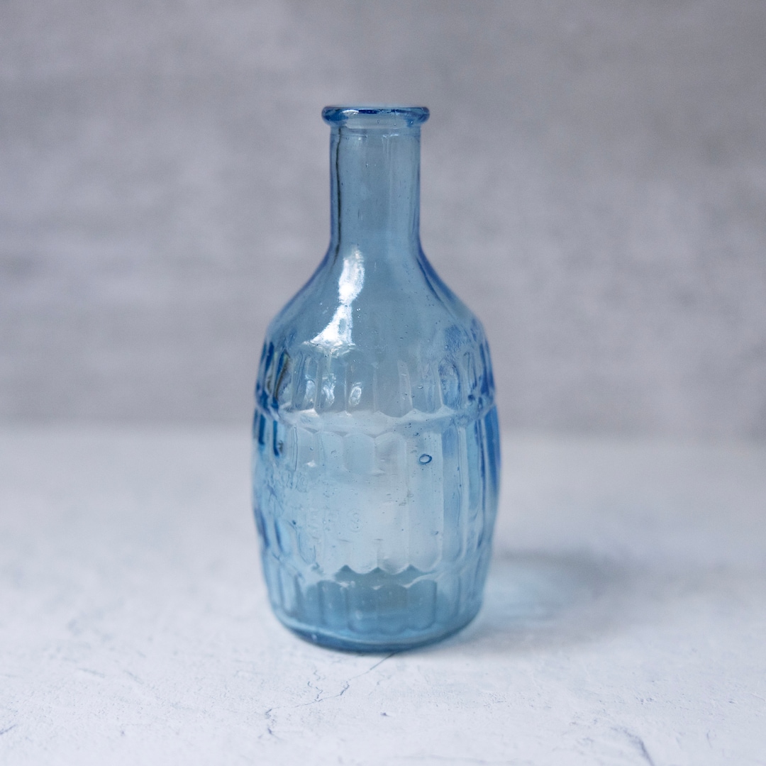 Vintage Blue Glass Root Bitters Bottle Made in Taiwan 5.75 Inches Tall ...
