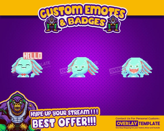 Fizz 2 Emotes With Pixelated Style Design Emotes Hello | Etsy