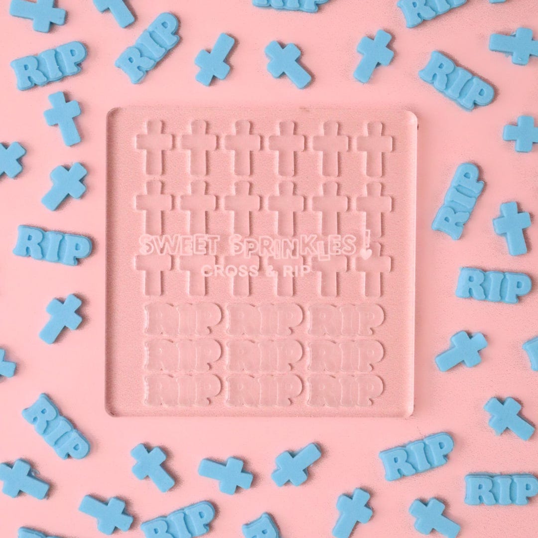 Cross and RIP - Sprinkle Plate - Etsy