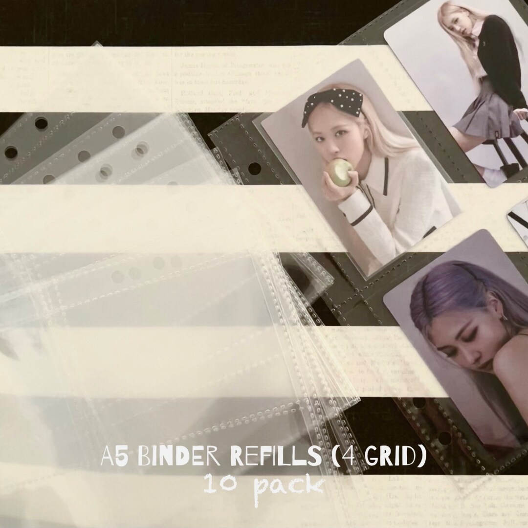 A5 Binder Refills | 4 Grid Pocket Clear | Kpop Photocards, LOMO ...