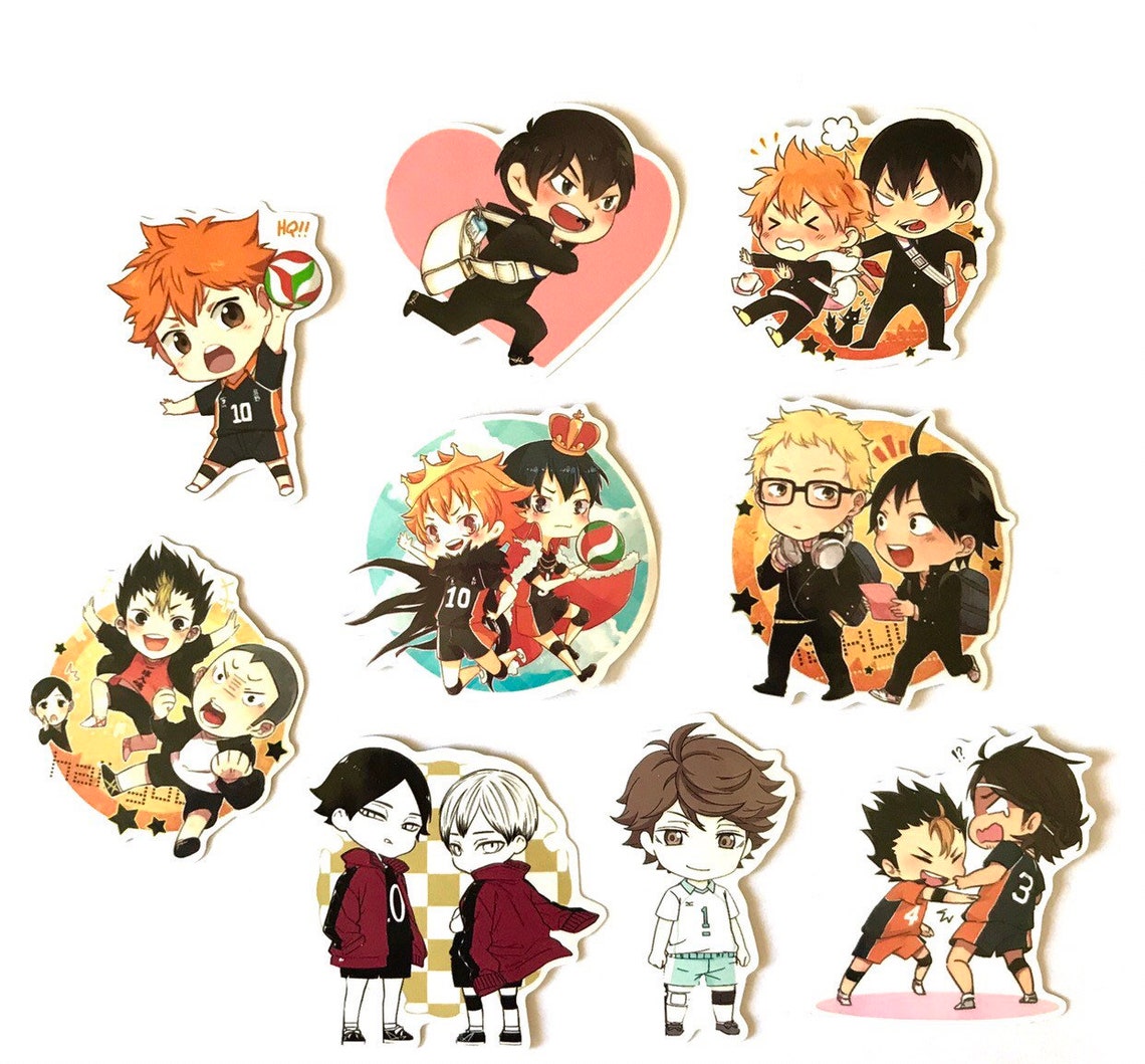 Haikyuu-Chibi Vinyl Stickers For Laptop Drink Bottle | Etsy