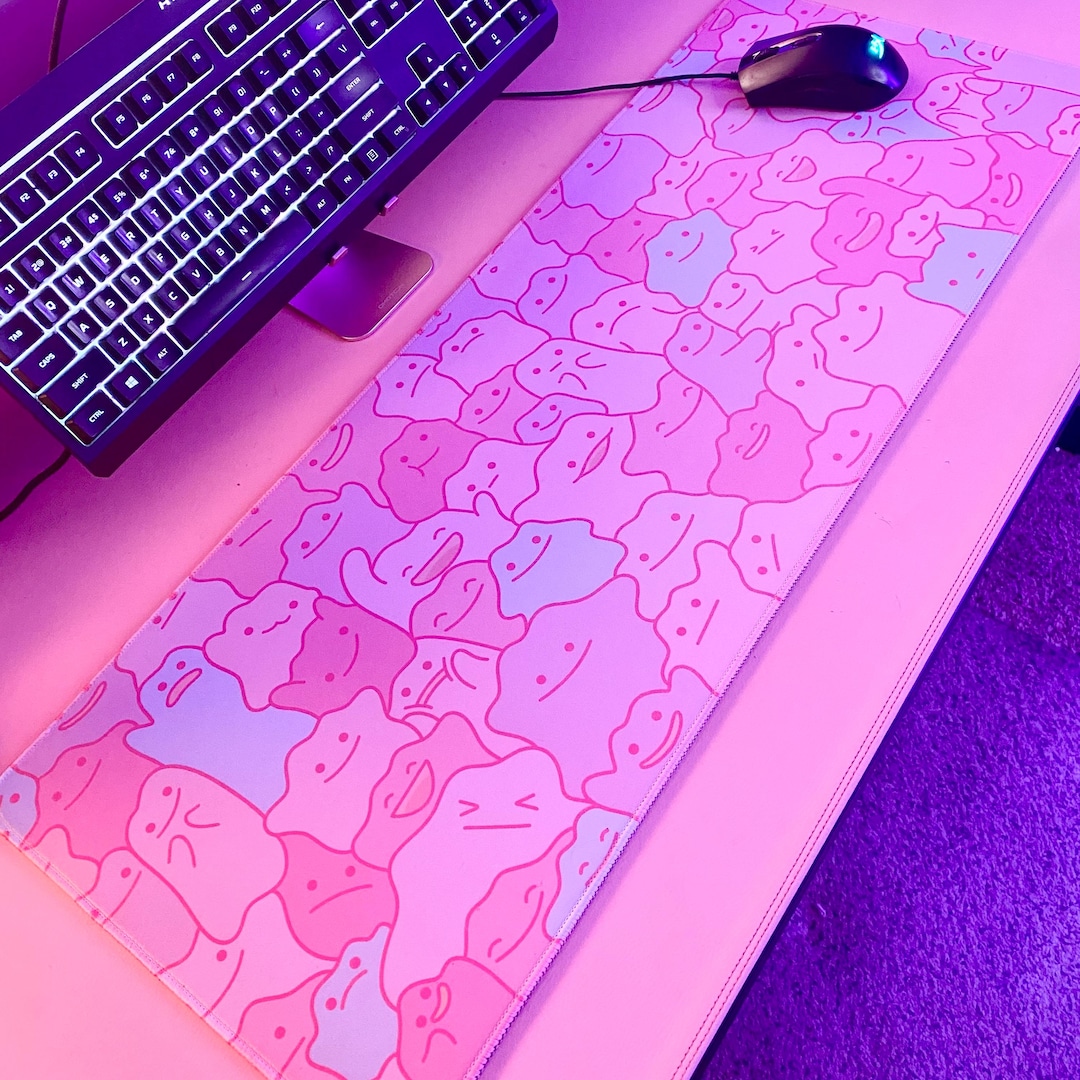 Pink Ditto Deskmat, XL Polyester Mousepad - Etsy