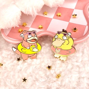 Pool Party Slowpoke and Psyduck Enamel Pins - Etsy