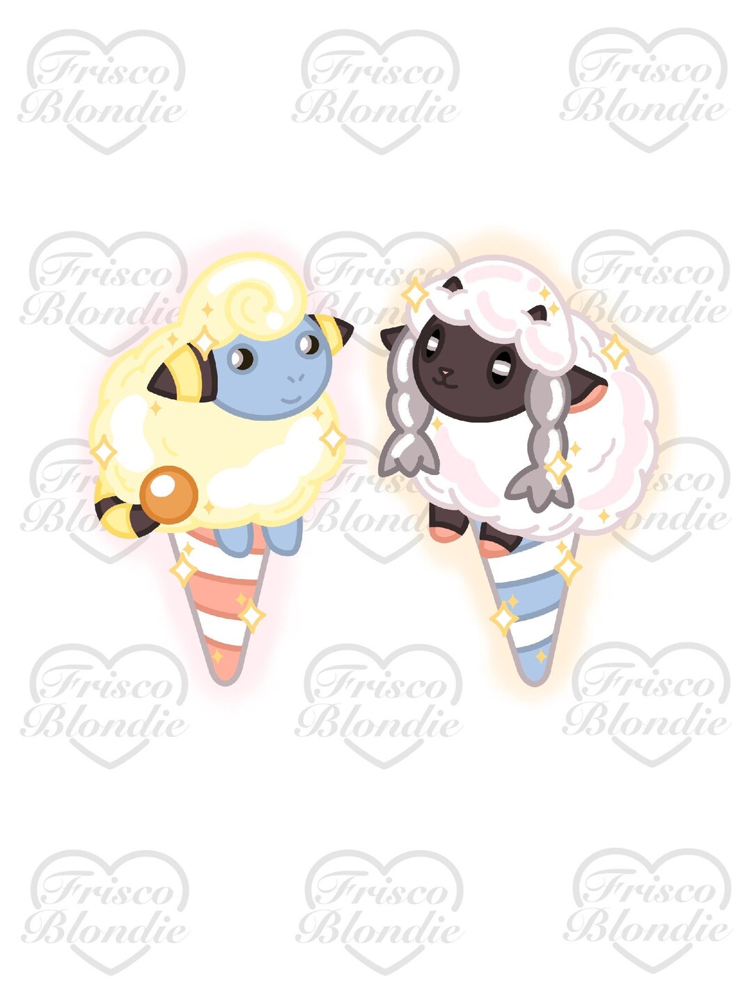 Mareep & Wooloo Cotton Candy Enamel Pin - Etsy