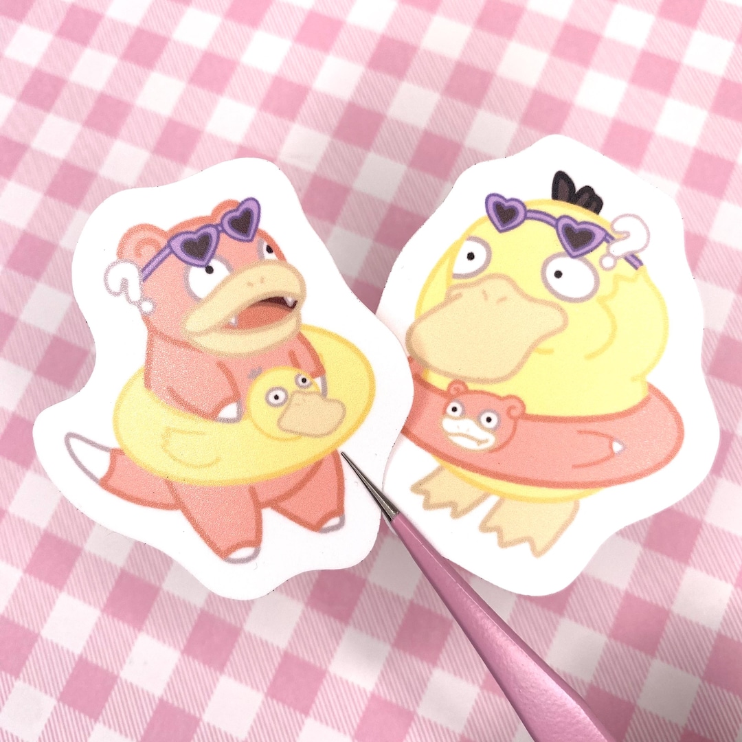 Pool Party Slowpoke and Psyduck Stickers - Etsy