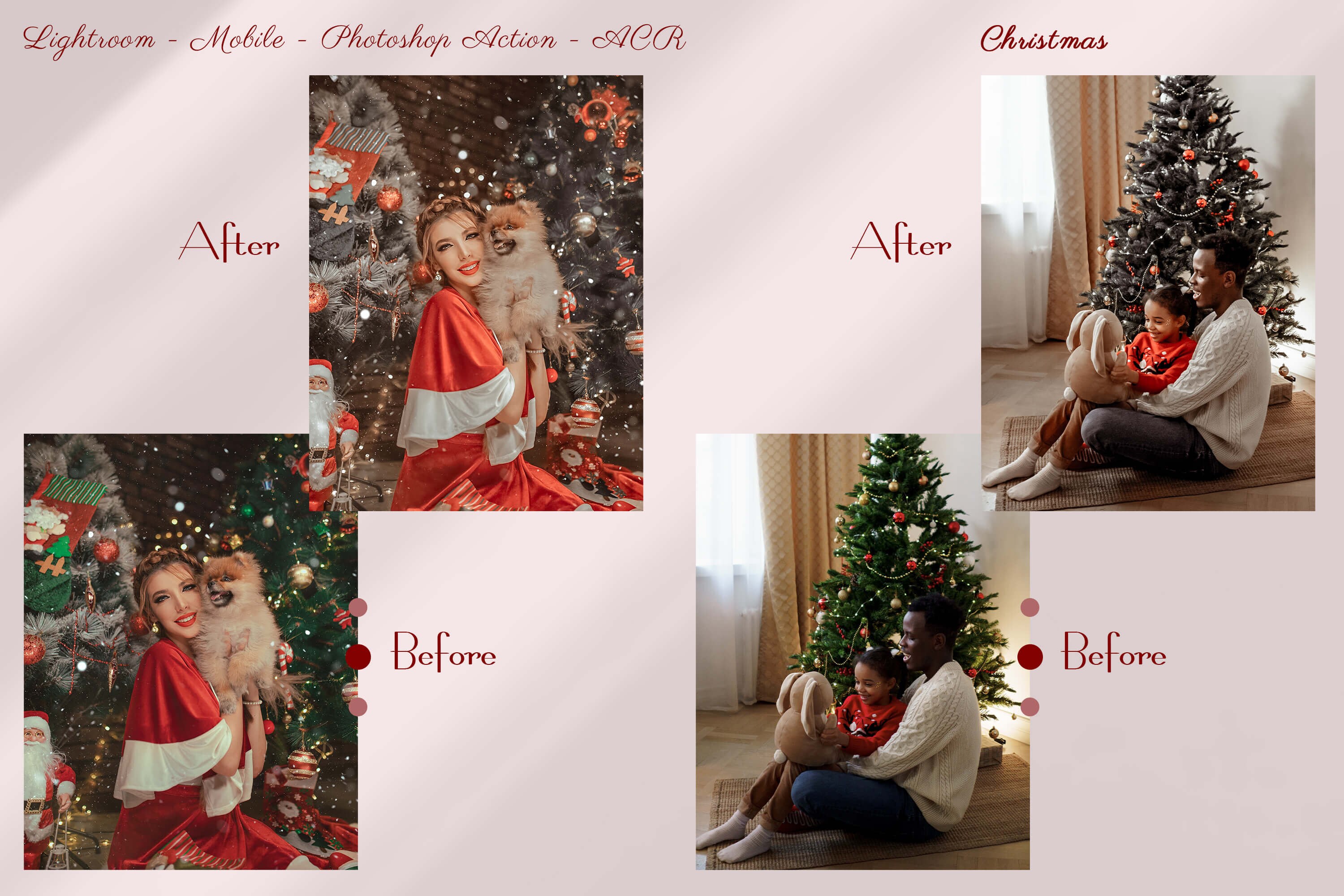 Christmas Lightroom Mobile Presets Photoshop Actions Instagram Filters ...