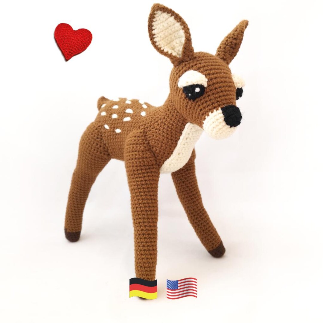 Fawn - Crochet-pattern PDF - Amigurumi Deer Pattern in English and ...
