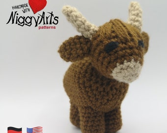 Crochet Highland Cow Pattern, Crochet Cow, Mini Cow Plush, Plush Cow ...