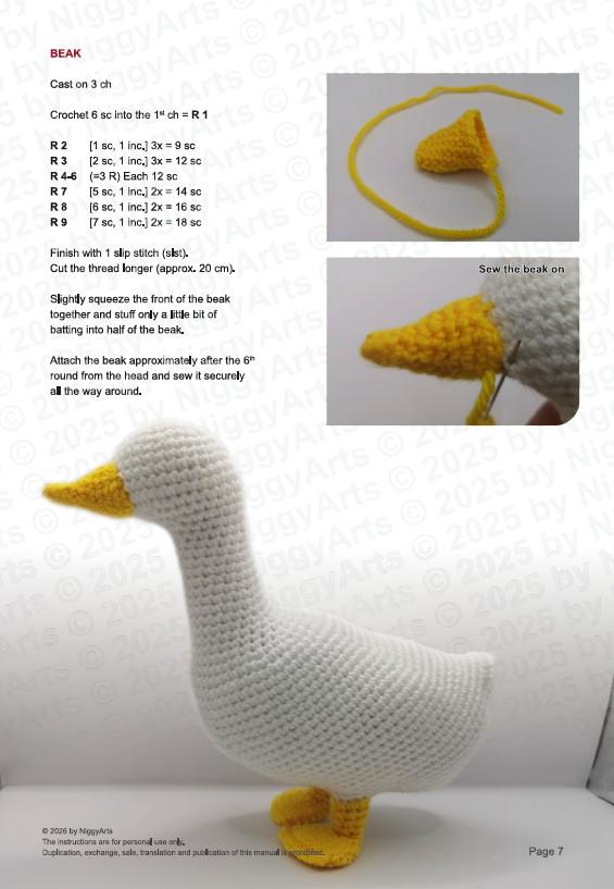 Goose - Crochet Pattern by Niggyarts - Etsy