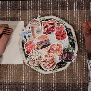 Food Illustration Pack of 9 Sticker Bundle, Aesthetic Cute Baking ...