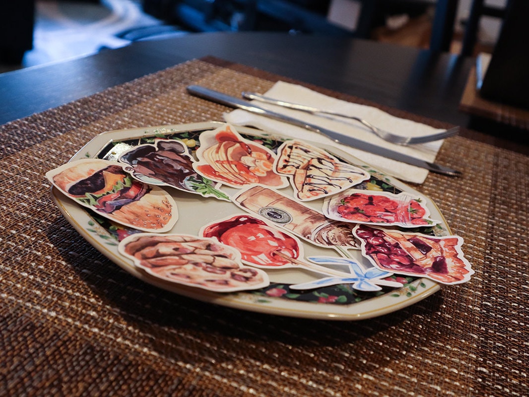 Food Illustration Pack of 9 Sticker Bundle, Aesthetic Cute Baking ...