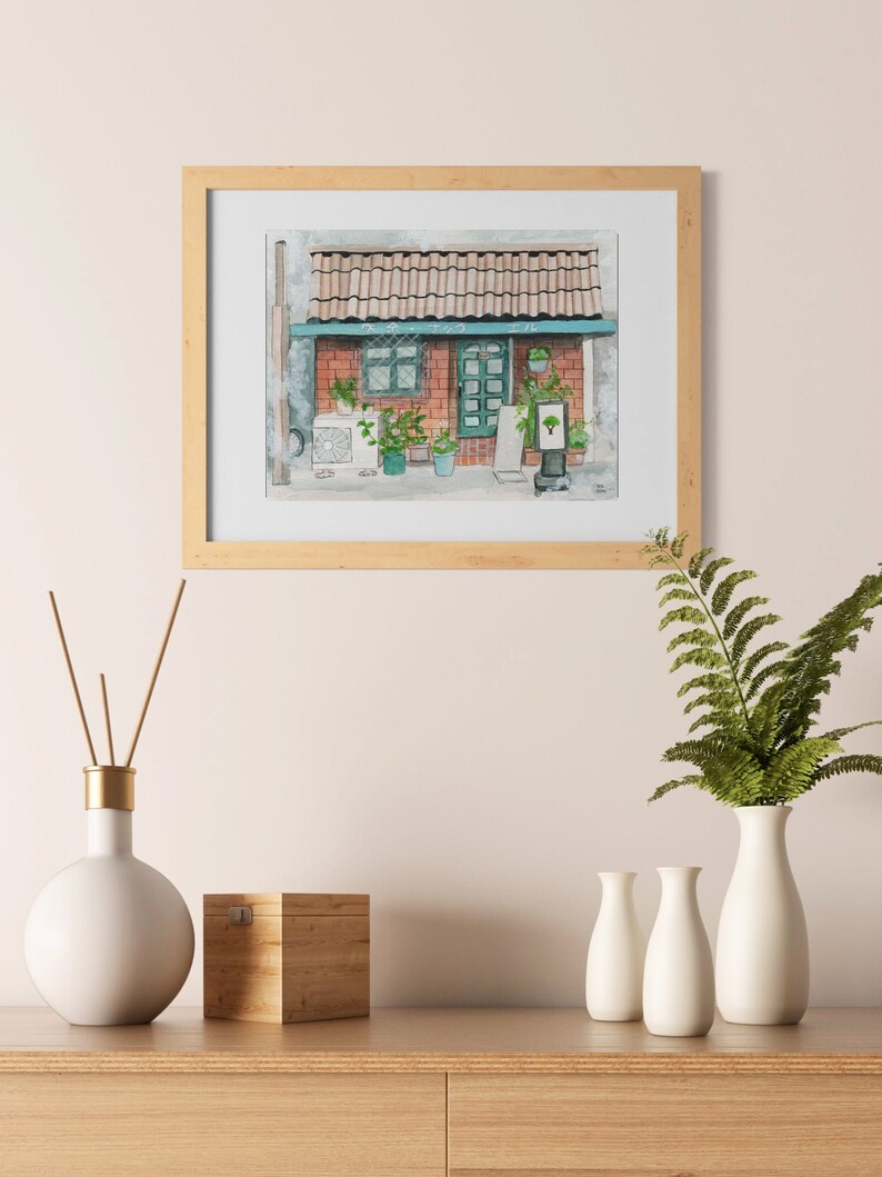 Japanese Storefront Poster Japanese Flower Shop Flower Wall | Etsy