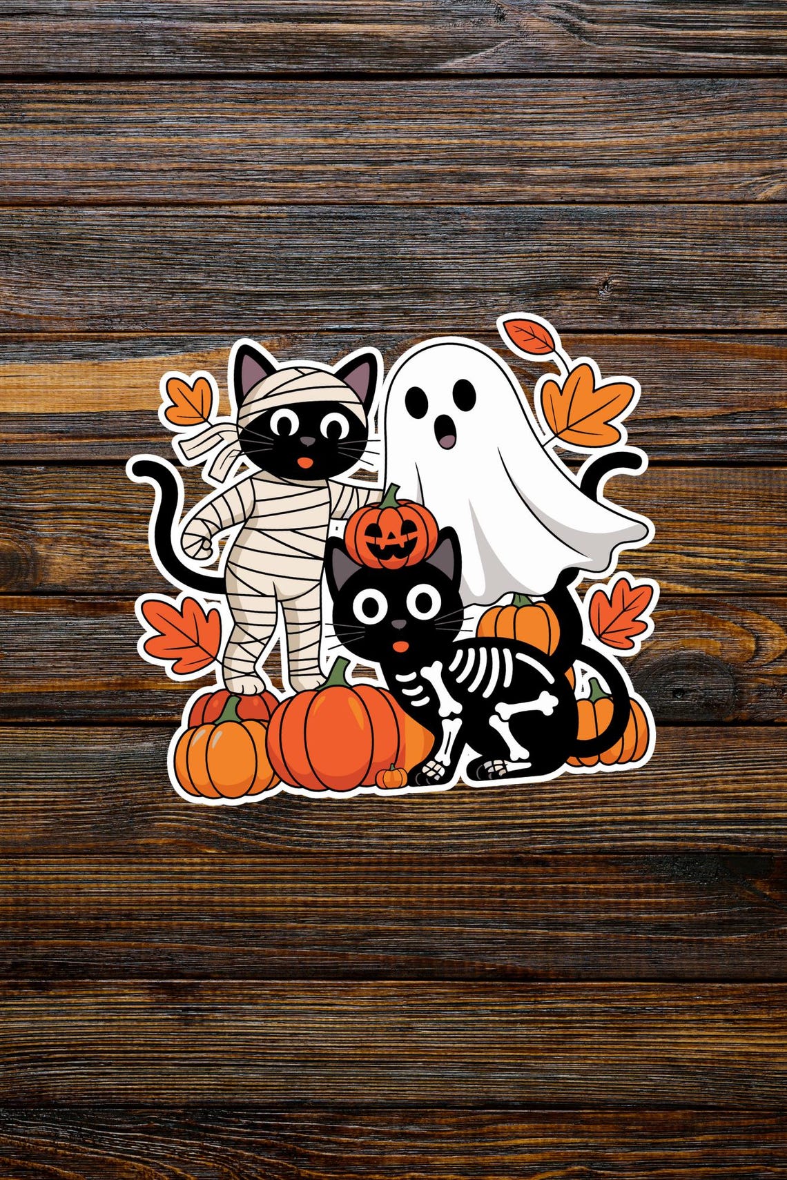 Halloween Cat Sticker – Spooky Season Kitty for Crafts, Gifts ...