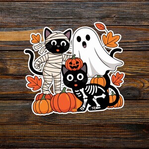 Halloween Cat Sticker – Spooky Season Kitty for Crafts, Gifts ...