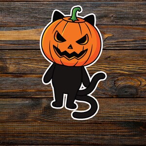 Halloween Cat Sticker – Spooky Season Kitty for Crafts, Gifts ...
