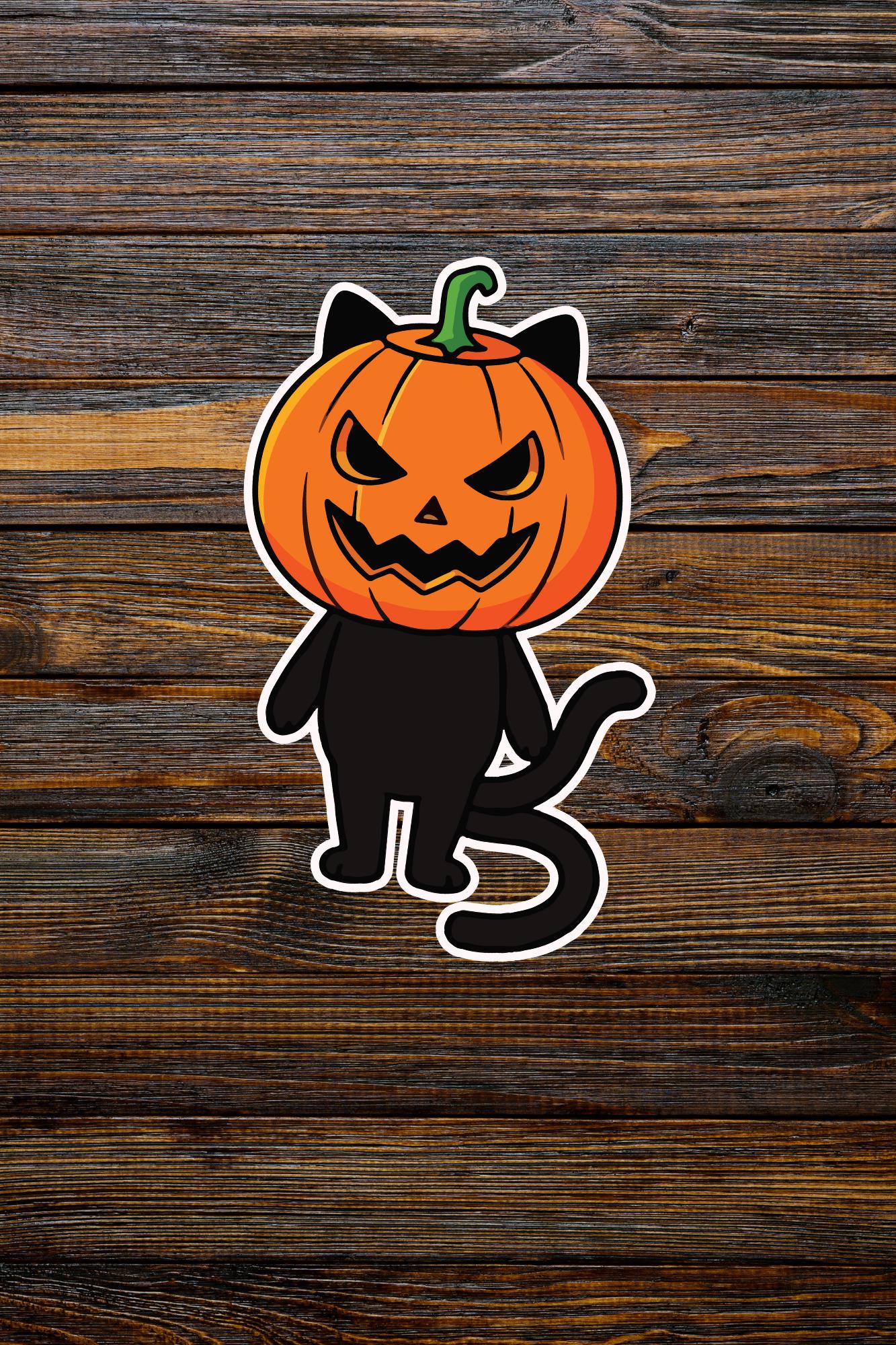Halloween Cat Sticker – Spooky Season Kitty for Crafts, Gifts ...