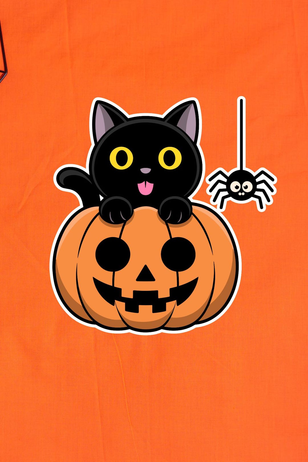 Halloween Cat Sticker – Spooky Season Kitty for Crafts, Gifts ...