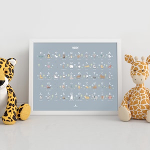 Animal Hiragana Chart Print 16x20in, Educational Hiragana Poster ...