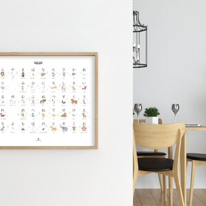 Animal Hiragana Chart Print 16x20in, Educational Hiragana Poster ...