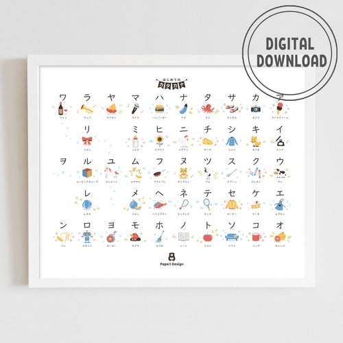 Japanese Chart Poster Hiragana Poster Katakana Educational | Etsy Canada