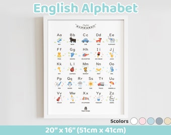 Alphabet Poster, Illustrated ABC Poster, Kids Wall Art, Nursery Decor ...