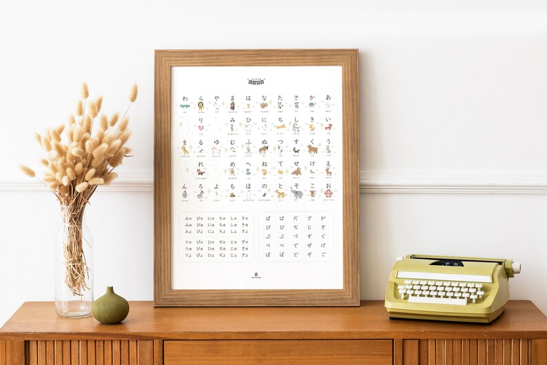 Animal Hiragana Chart White With Voiced Sound/p-sound/contracted Sound ...