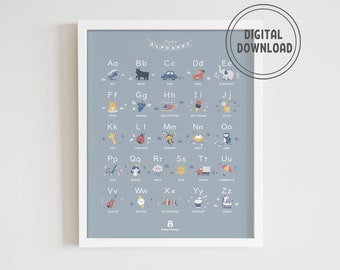 Alphabet Chart Pink, PRINTABLE Educational Poster, DIGITAL DOWNLOAD ...