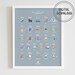 Alphabet Chart Gray, PRINTABLE Educational Poster, DIGITAL DOWNLOAD ...