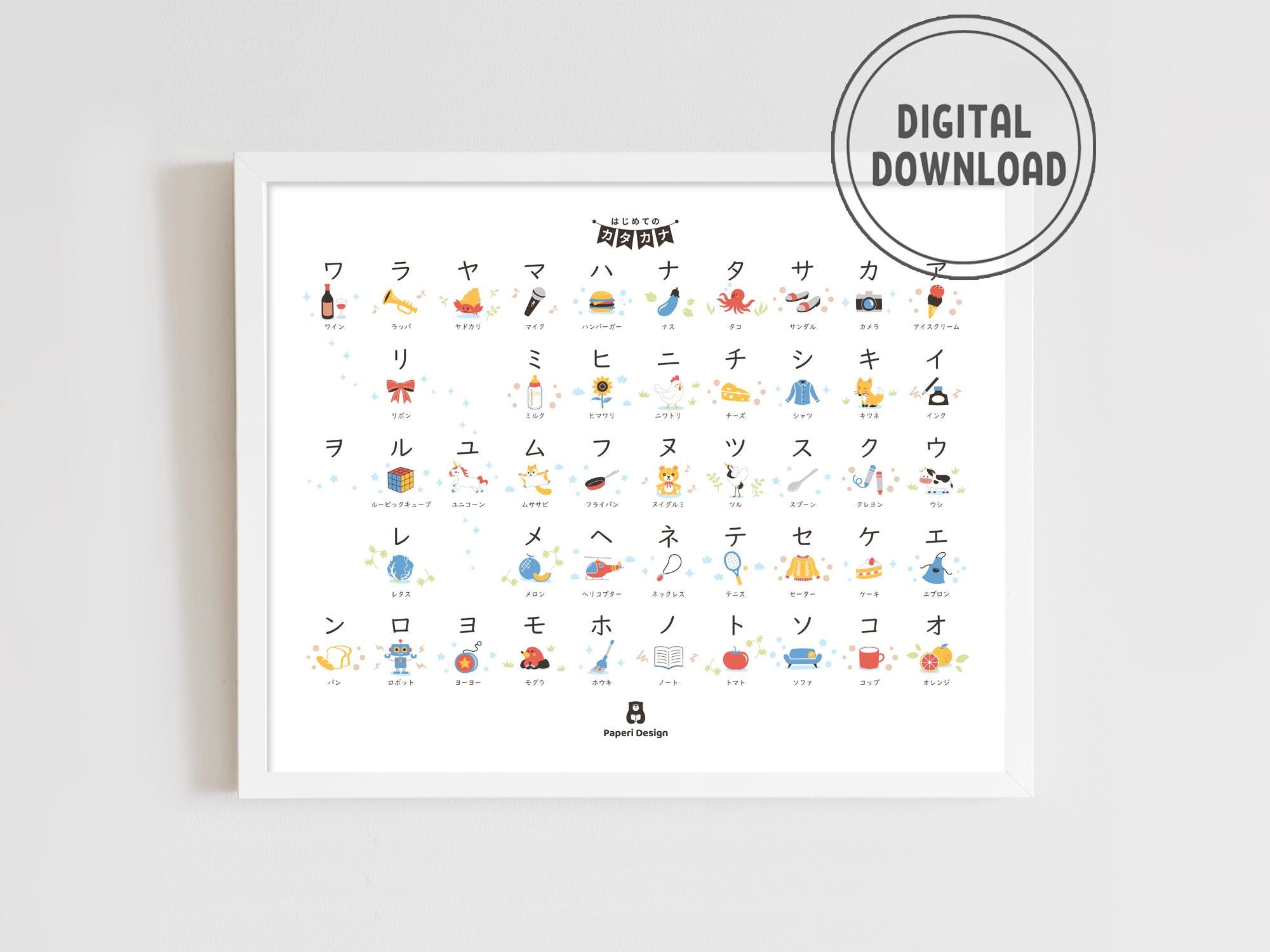 Hiragana & Katakana Poster Set | Japanese Alphabet Chart Bundle ...