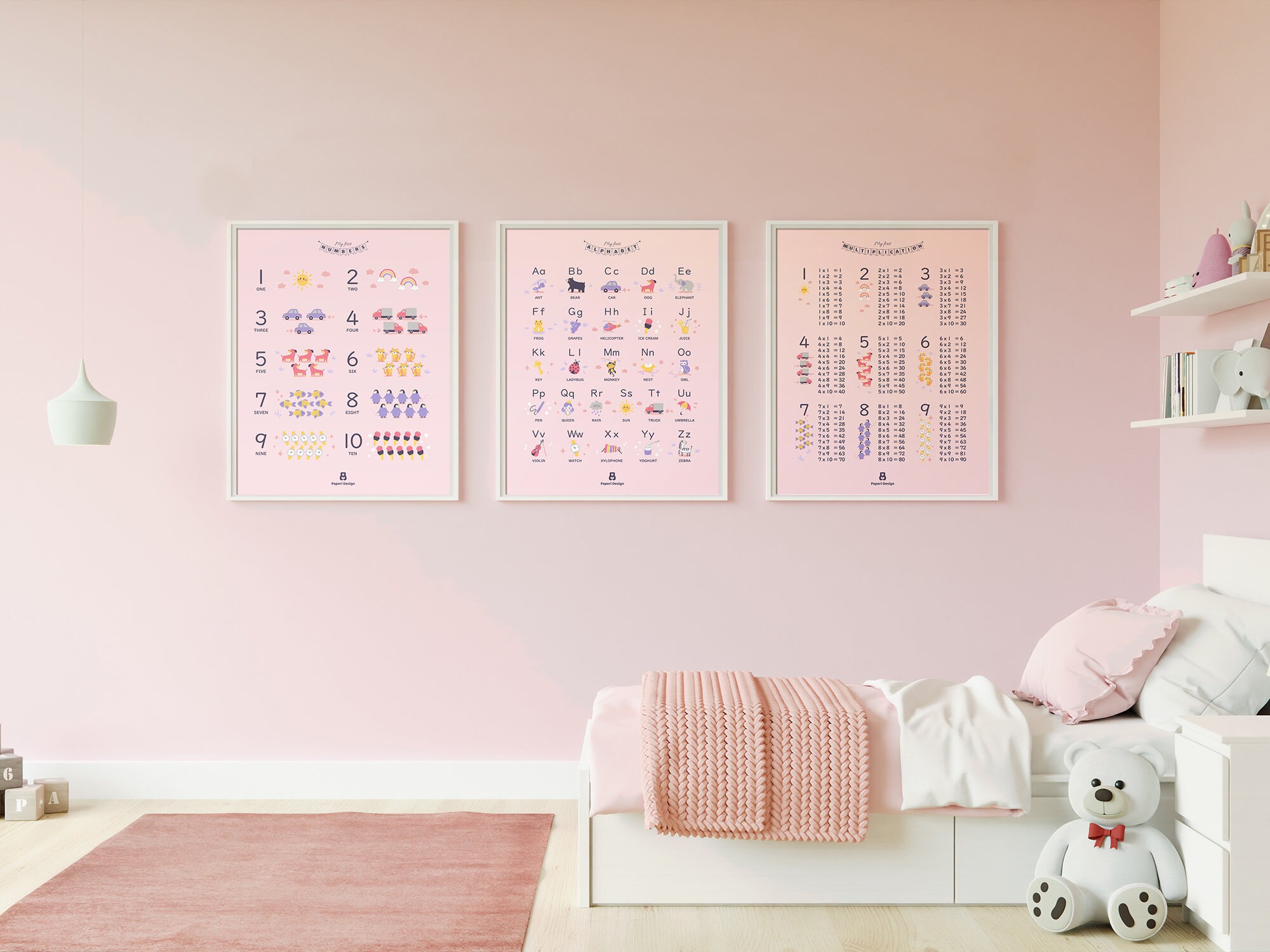 Alphabet Chart Pink, PRINTABLE Educational Poster, DIGITAL DOWNLOAD ...