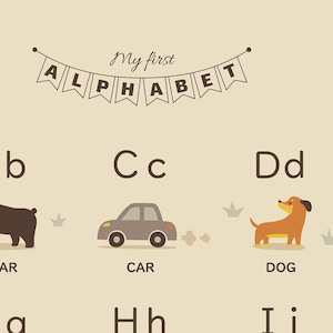 Alphabet Chart Beige, PRINTABLE Educational Poster, DIGITAL DOWNLOAD ...
