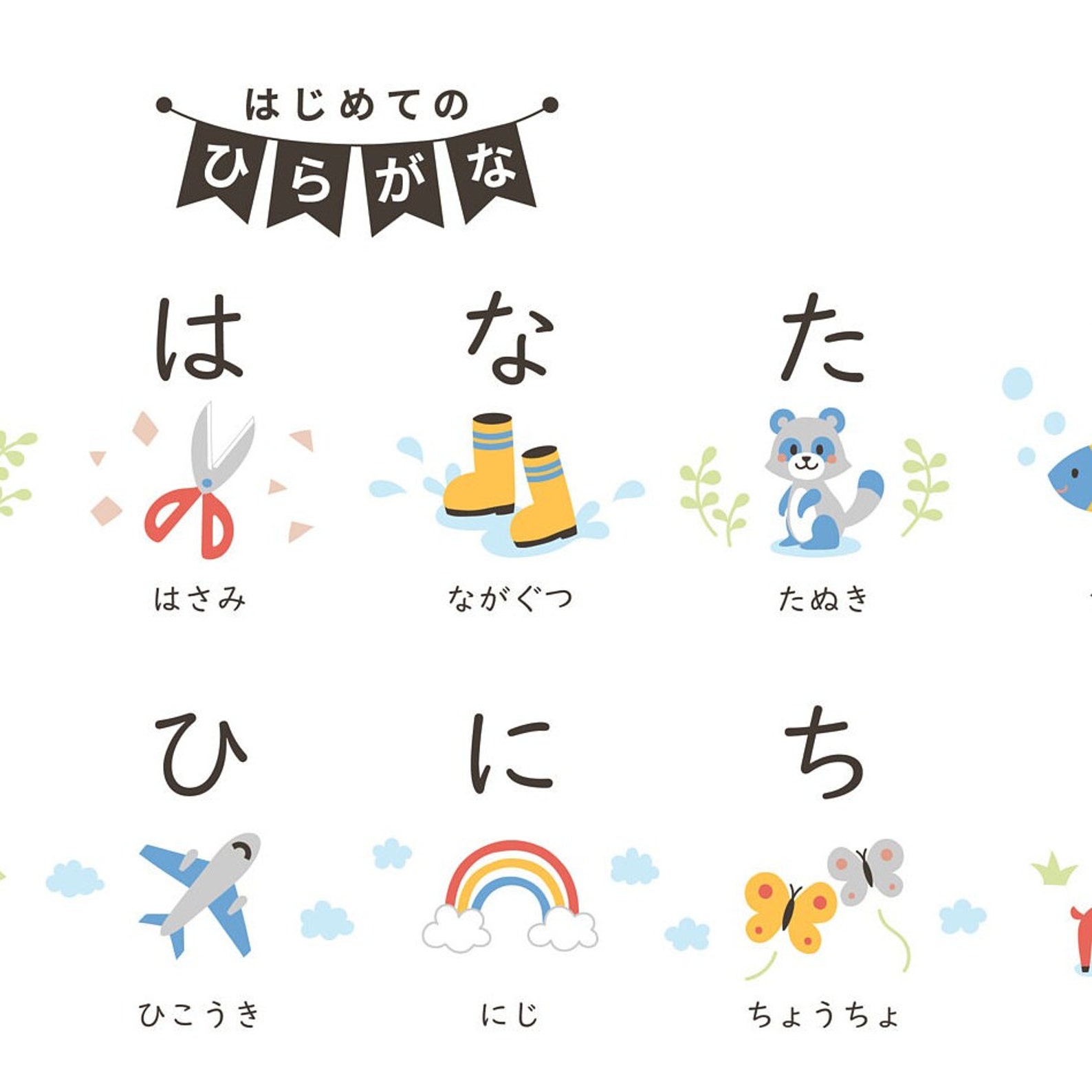 Hiragana Chart White, PRINTABLE Educational Hiragana Poster, DIGITAL ...