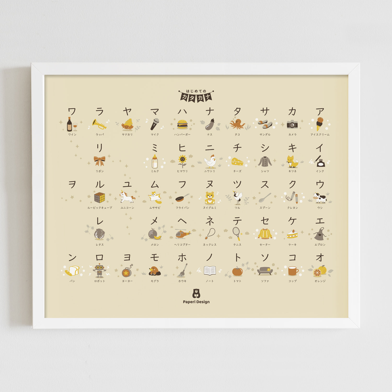 Katakana Chart Print 16x20in, Educational Katakana Poster, Japanese ...