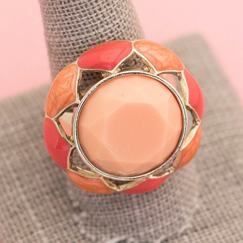 Orange Flower Ring - Etsy