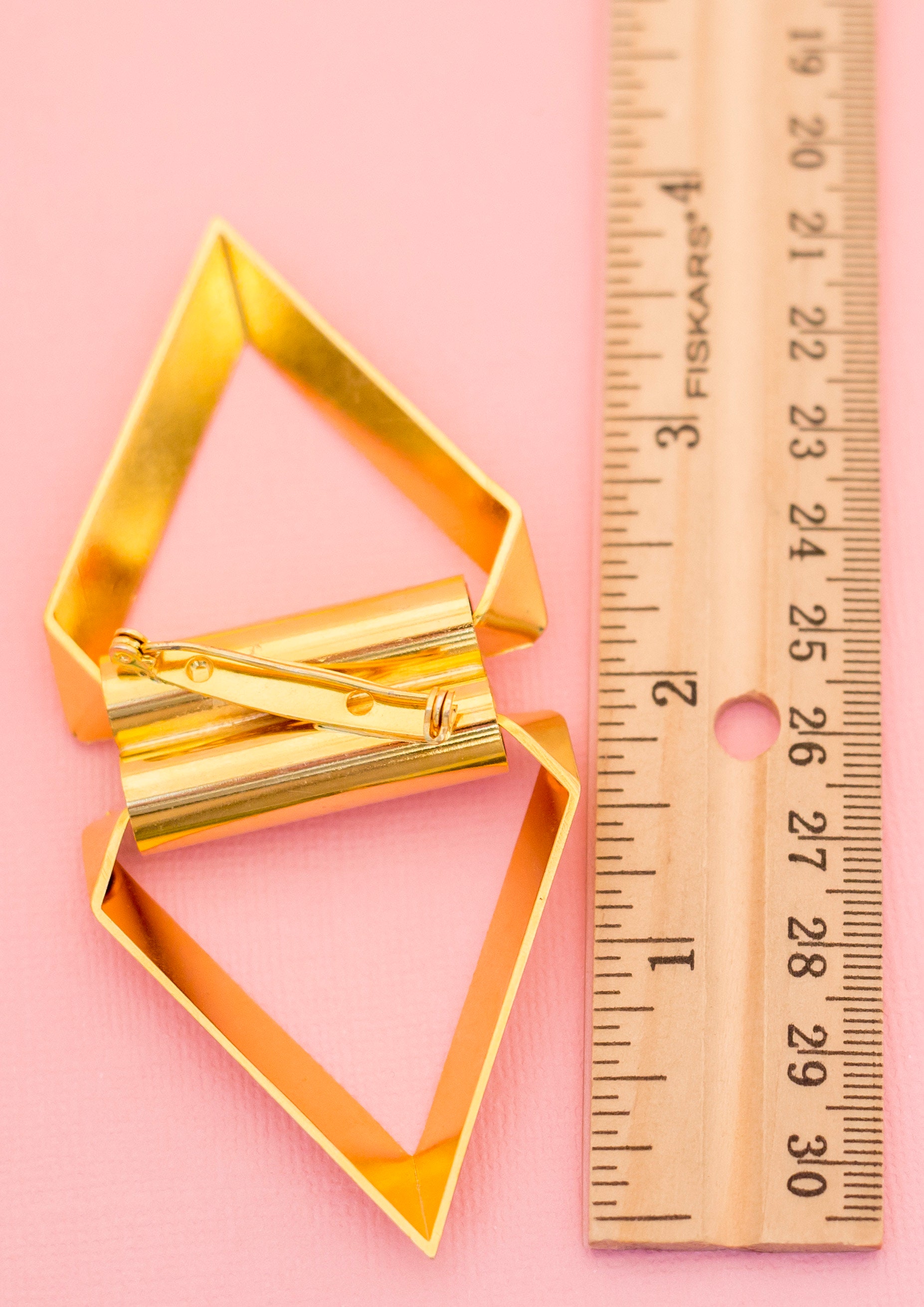 Vintage Double Triangle Brooch | Gold Tone Triangles Brooch | H10 - Etsy