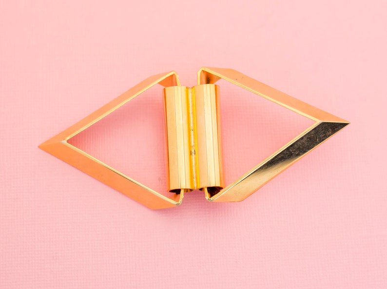 Vintage Double Triangle Brooch | Gold Tone Triangles Brooch | H10 - Etsy