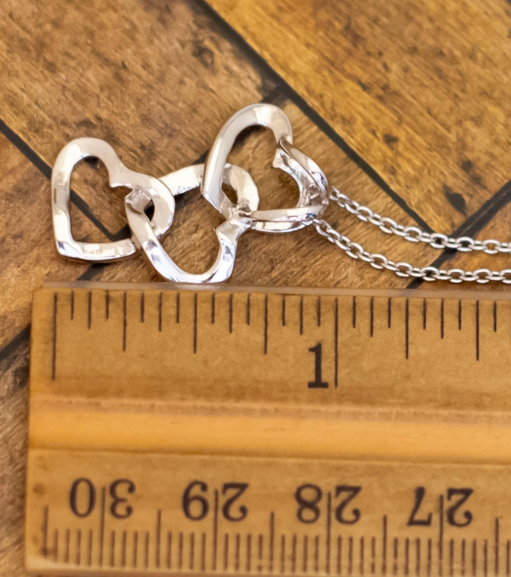 Vintage Sterling Silver Multi Hearts Necklace | 18 Inch | H31 - Etsy
