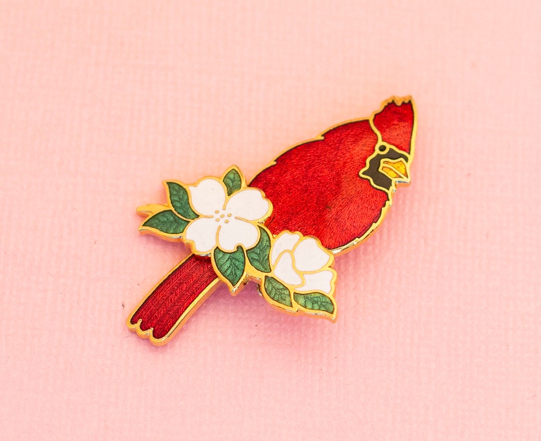Vintage Red Parrot Brooch Red Bird Brooch H24 - Etsy
