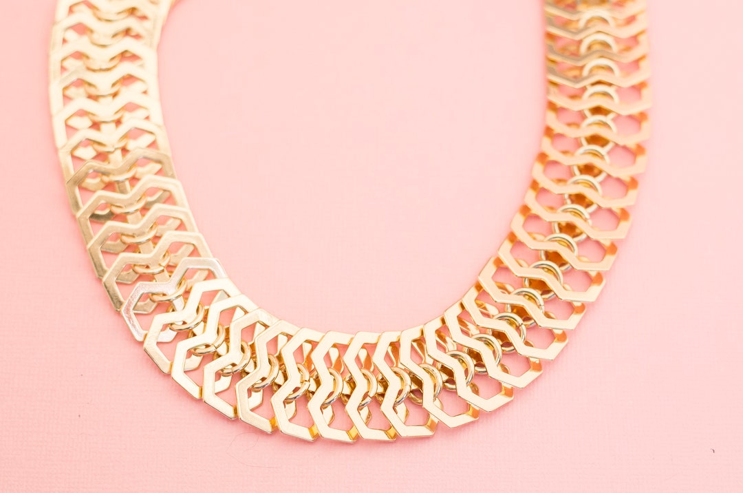 Vintage Spine Chain Necklace | Gold Tone Necklace | 18 Inch | H12 - Etsy