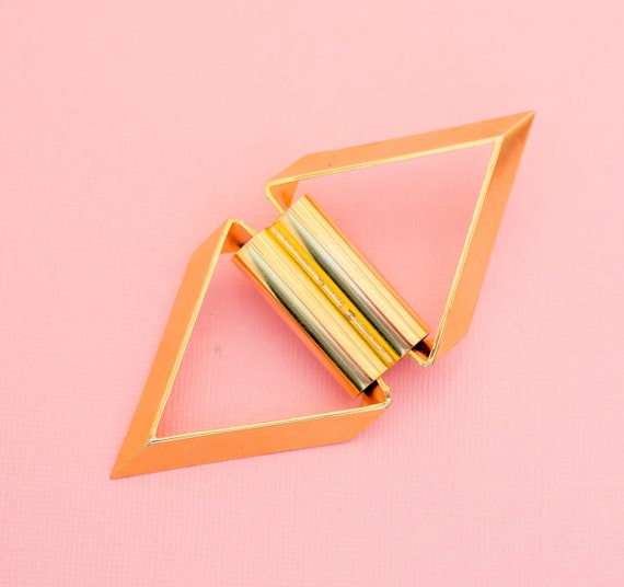 Vintage Double Triangle Brooch Gold Tone Triangles Brooch | Etsy