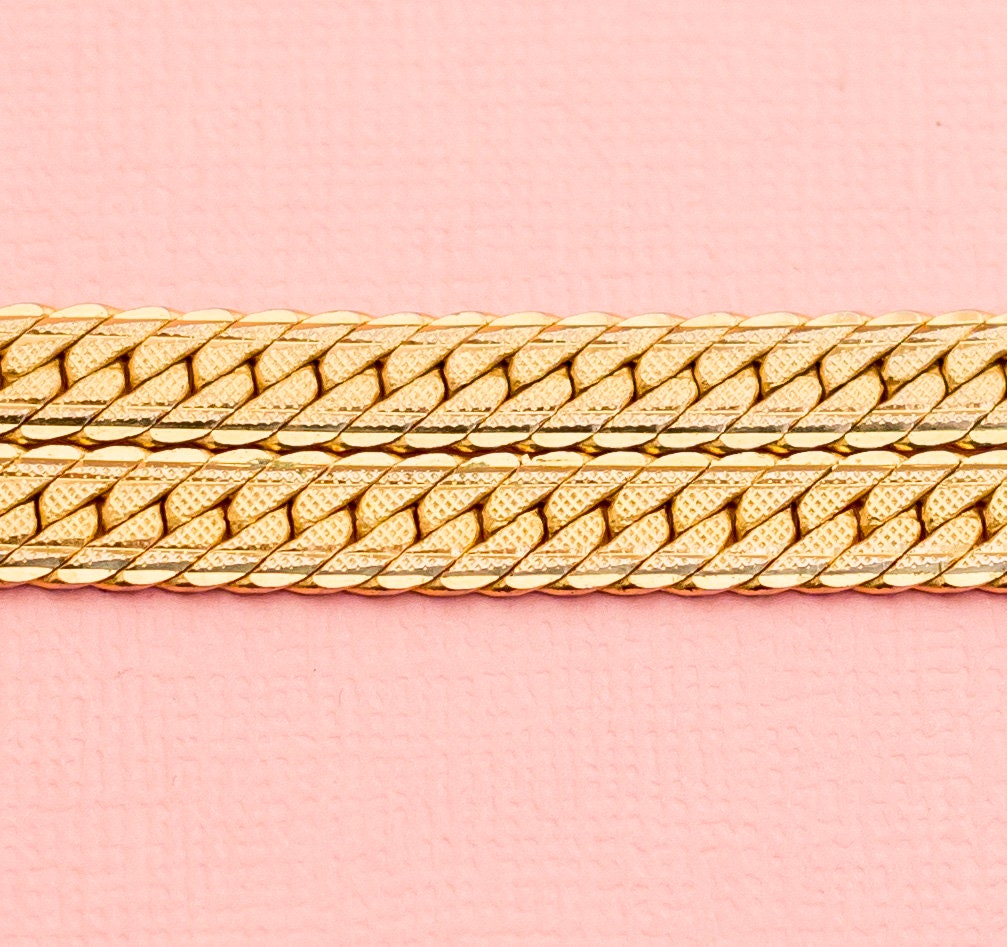 Vintage Extended Zigzag Chain Necklace | Gold Tone Chain | Minimalist ...