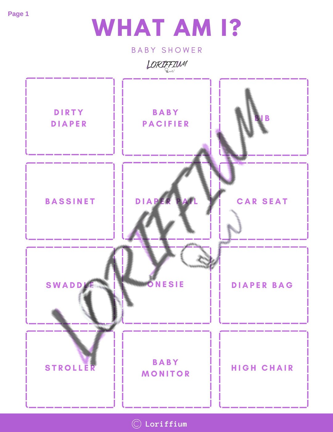 Baby Shower Game - What Am I? - Etsy