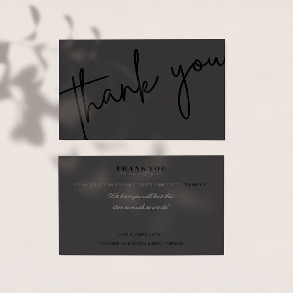 Luxury Thank You Card - Etsy