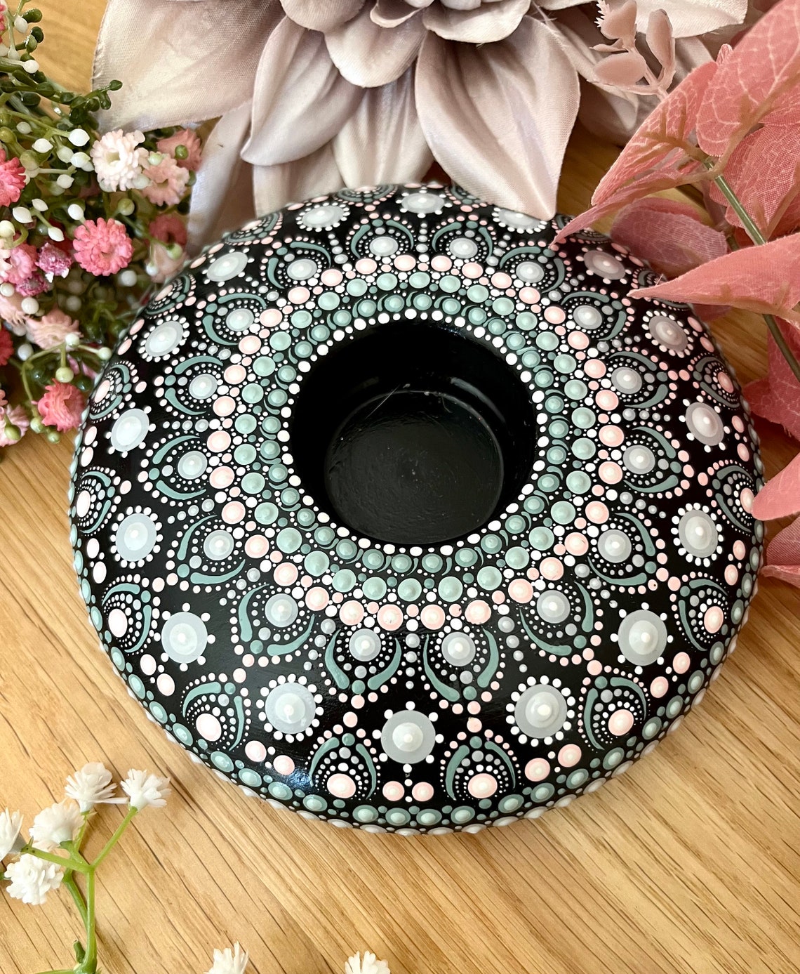 Large Mandala Handmade Hand Painted Tea Light Holder - Etsy