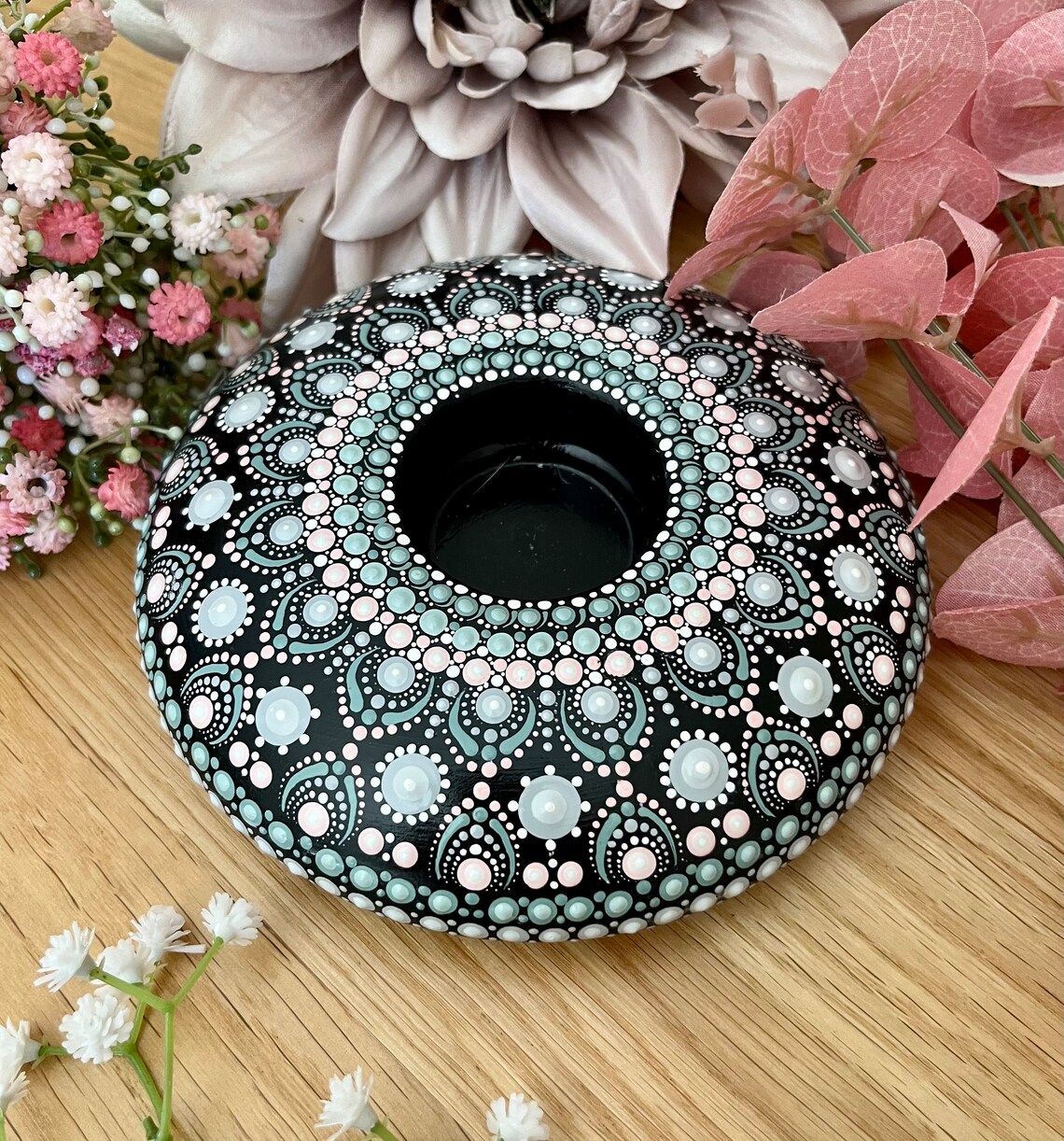 Large Mandala Handmade Hand Painted Tea Light Holder - Etsy