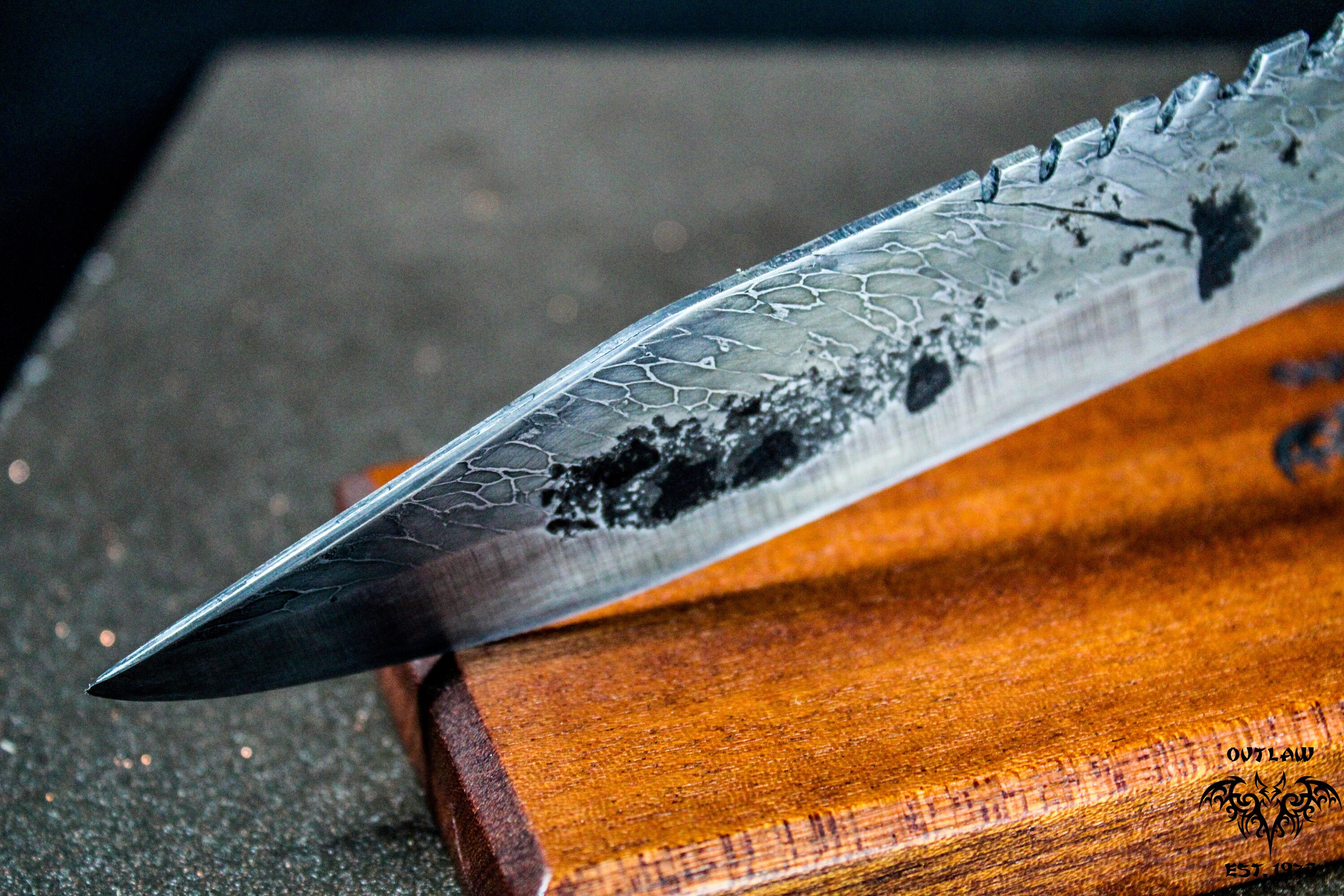 Stabby - Cable Damascus Drop Point Hunter. Damascus Knife Blade, Hand ...